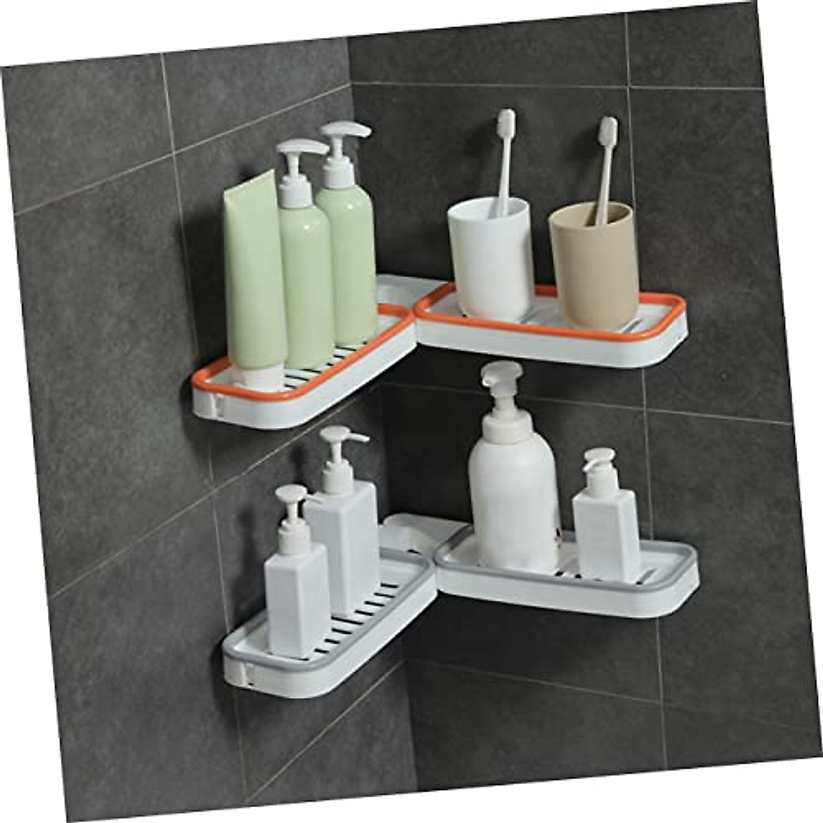 OSALADI Corner Shelf Sink Drain Rack Sink Storage Rack Wall Coner Shelf Draining Wall Shelf Bathroom Wall Shelf Bathroom Wall-Mount Rack Commodity Shelf Bathroom Finishing Rack Pp 1pc