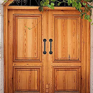 Licperron Barn Door Handle, Black Rustic Sliding Door Handles for Sliding Door, Interior Door, Garage, Towel, 2 Pack, 12 Inch