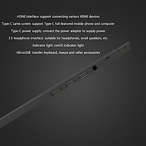 DFZ 15.6 Inch Portable Monitor, 1920 X 1080 Computer Display, Built-in Speakers, Portable Gaming Monitors for Computer, Laptop