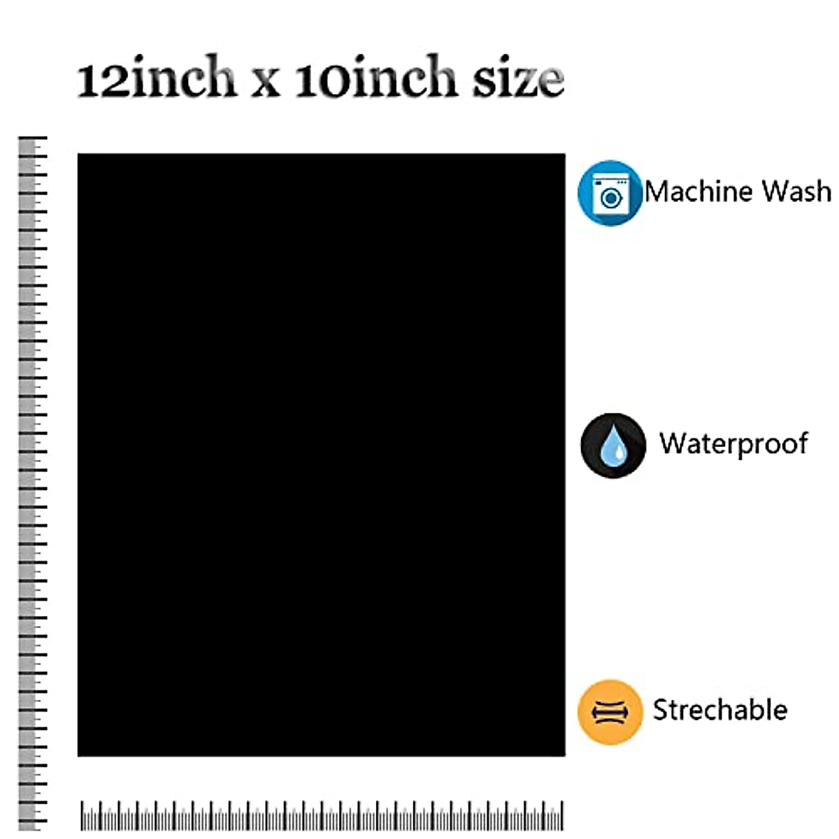 14Pieces 8 x 5 Inch Blank Craft DIY Canvas Bags with 20 Pieces 12x 10inch Black Heat Transfer Vinyl Canvas Makeup Bag Multipurpose Travel Toiletry Pouch Cosmetic Pen Bag (34Pieces…