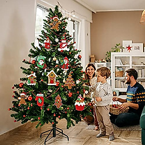 WWW 12 Pieces Christmas Gingerbread Ornaments Set, 2" x 2.8" Ginger Man with Strings Figurine Hanging Ornaments for Xmas Tree Festive Season Holiday Party Decoration DIY Craft