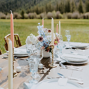 Bluecorn 100% Pure Beeswax Taper Candles | Natural Beeswax Candles, Ivory White Unscented Tapered Candles | 8 Inch Candles, Pair - Two Candlesticks | Soy, Paraffin, & Fragrance Free