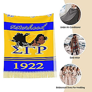 Beyli Sigma Gamma Rho Scarf Winter Warm Long Scarf Sister Gift Soft Tassel Scarf 77.6" * 28.3" Tassel 4"