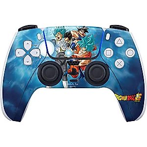 Skinit Decal Gaming Skin Compatible with PS5 and Compatible with PS5 Digital Edition DualSense Controller - Officially Licensed Dragon Ball Super Goku Vegeta Super Ball Design