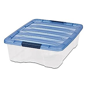 Iris 1560564 IRIS Stack & Pull 26.9 Qt. Latch Lid Storage Box Clear (100364)