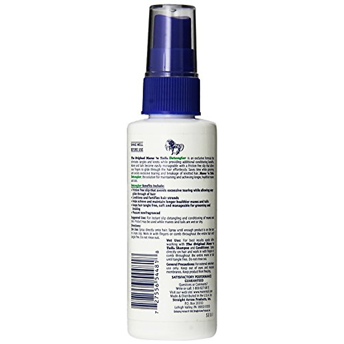 Mane 'n Tail Straight Arrow Equine Detangler Spray for Horse, 4-Ounce