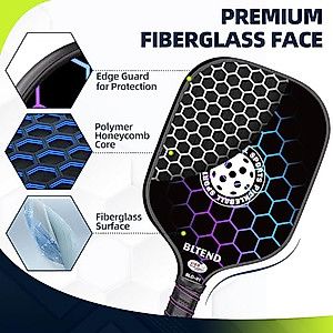 Bltend Pickleball Paddles Set of 4 -USAPA Approved- Fiberglass Pickle Ball Paddle Set of 4 Pickleball Rackets, 4 Outdoor Indoor Pickleball Balls,Pickleball Bag,Pickleball Racquets Gifts for Women Men