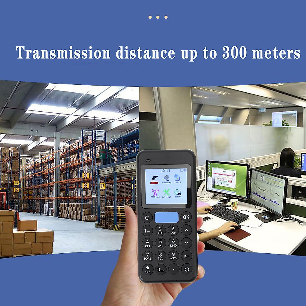 Barcode Scanner with Inventory Barcode Reader, Data Collector, Portable Handheld 1D 2D Barcode Reader, 2.4 Inch Screen, for Inventory Management, Retail, Healthcare, Logistics