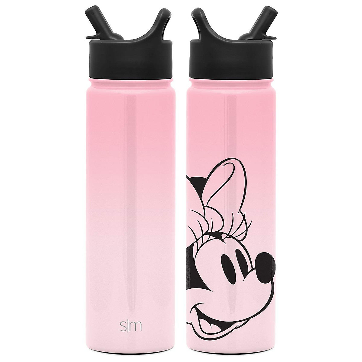 Simple Modern Disney Water Bottle with Straw Lid Vacuum Insulated Stainless Steel Metal Thermos | Gifts for Women Men Reusable Leak Proof Flask | Summit Collection | 22oz Minnie Mouse on Blush