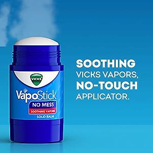 Vicks VapoStick, Solid Balm, No Mess, Comforting Non-Medicated Vicks Vapors, Easy-To-Use No-Touch Applicator, Quick Dry, Lightweight Skin Feel, From The Makers of Vicks VapoRub, 1.25oz x 2 (Twin Pack)