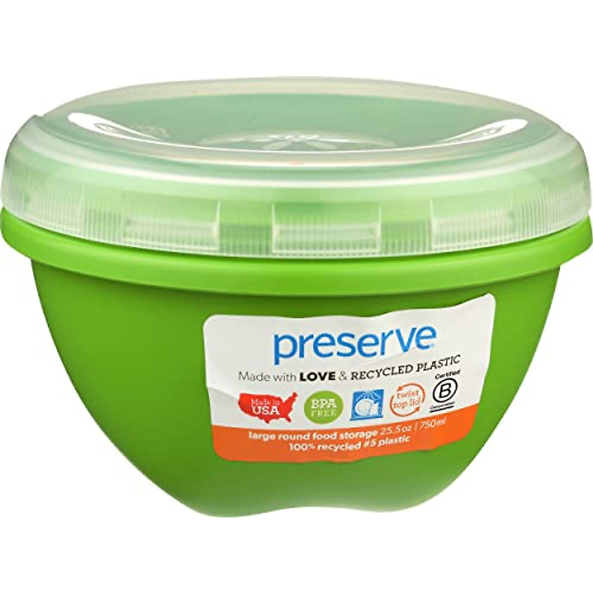 Preserve Food Storage Container, 25.5 Ounce/Large, Apple Green