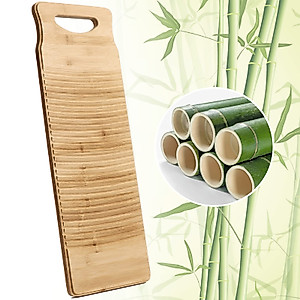 BATTIPAW 23.6in * 7in Bamboo Hand Washboard for Laundry Washing Clothes, Anti-Slip Cleaning Board for Hand Washing Scrub Board, Old Fashioned Wash Board, Countryside Vintage Traditional Style