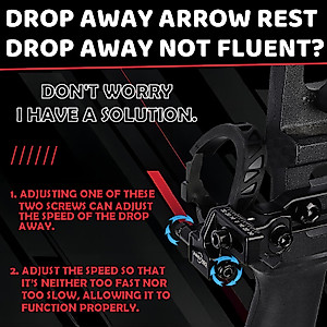 ZSHJGJR Drop Away Arrow Rest - Metal Arrow Rest with Felt for Compound Bow Hunting, not Hurt Feathers Maintain The Smoothness of Arrows, Right Hand Adjustable Compound Bow Arrow Rest