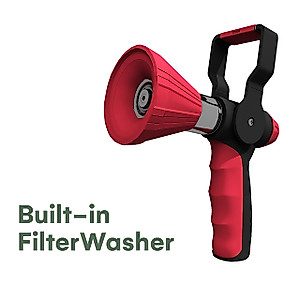 Red Fireman Hose Nozzle, Garden Hose Nozzle Firefighter Style, Garden Hose Sprayer, Fire Hose Nozzle For Garden Hose, High Pressure Sprayer with Ergonomic Shut Off On Handle - Heavy Duty