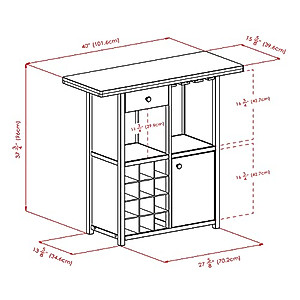 Winsome Macon Bar Wine Cabinet, Espresso