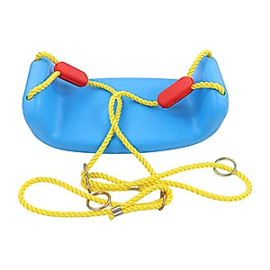 EVTSCAN Plastic Swing Seat with Rope - Red Swings Kids Tree Swings Set for Backyard Playground Indoor Outdoor