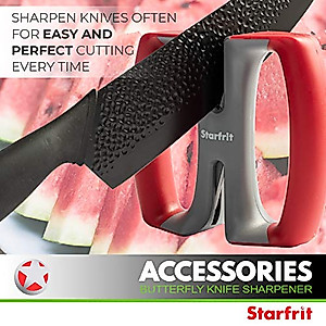 Starfrit Butterfly Knife Sharpener, Red 092046-006-ORED
