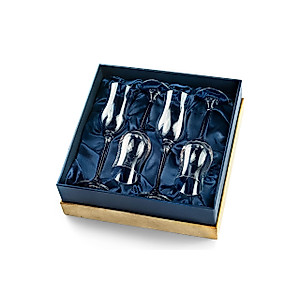 GLASSIQUE CADEAU Cognac, Brandy, Tequila and Dessert Wine Snifter Glasses | Set of 4 Small Tasting Tulip Copitas for Sipping Spirits, Madeira, After Dinner Drinks