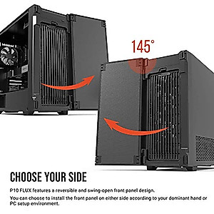 Antec P10 FLUX, F-LUX Platform, 5 x 120mm Fans Included, Reversible & Swing-Open Front Panel, Air-Concentrating Filter, 5.25" ODD, Fan-Speed Control, Sound-Dampening Side Panels, Mid-Tower Silent Case