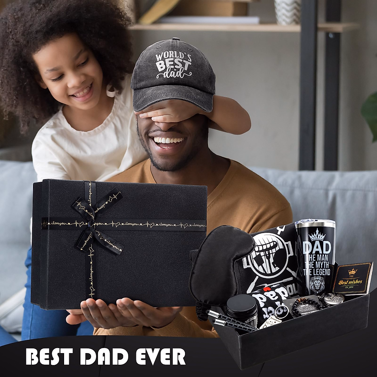 Breling Fathers Gift Gifts for Dad Best Dad Gifts Christmas Gifts For Dad Bulk Gifts Set for Dad Include Tumbler Blanket Etc. Total 14 Pcs Gifts for Dad