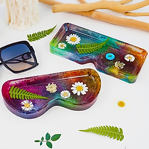 Pulcher Resin Molds, 2PCS Tray Silicone Molds Glass Sunglasses Jewelry Trinket Holder Small Trays Epoxy Mold for Resin Casting Craft DIY Gifts