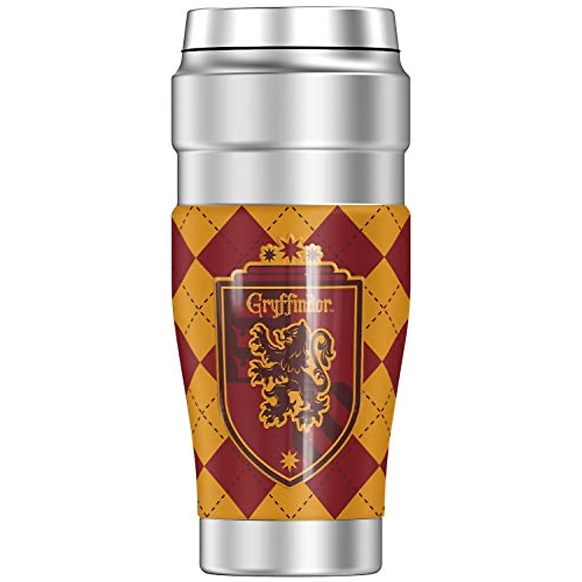 THERMOS Harry Potter Gryffindor Plaid Sigil, STAINLESS KING Stainless Steel Travel Tumbler, Vacuum insulated & Double Wall, 16oz