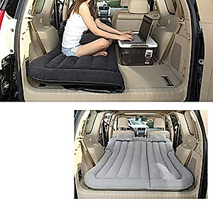 Yaesport SUV Air Mattress, Thickened Car Bed Inflatable Home Air Mattress Portable Camping Outdoor Mattress, Flocking Surface, Fast Inflation with DC Air Pump and Two Pillows