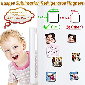 Sublimation Magnet Blanks, Personalized Sublimation Blanks Bulk with 20 PCS Larger Square Blanks, 20 PCS Fridge Magnets for Custom Refrigerator Oven Décor Office Calendar DIY Crafts (6 x 6 cm)