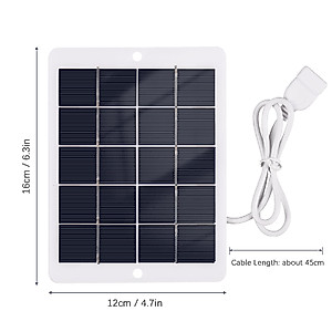 Solar Panel, Decdeal 3W 5V Portable Solar Charger Waterproof Solar Panel Charger for Camping with USB Interface for Charging Mobile Phones Mini Fans LED Light