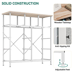 YITAHOME 9 Drawer Dresser, Light Gray Fabric Storage Tower, Tall Organizer Unit for Room, Living Room, Hallway, Closets - Sturdy Steel Frame, Wooden Top & Easy Pull Bins