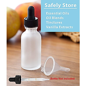 JUVITUS 2 oz Straight Tip Glass Graduated Droppers with 0.5 and 1 mL markings, 20-400 Neck Size for Boston Round Bottles (12 Pack)