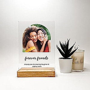 Custom Any Names Words & Picture Personalized Photo Frame Wood Table Desk Stand Display Home Décor Gift For Her Best Friend Better Together Friendship Soul Sisters Best Friends Forever Mate Pal BFF Gift
