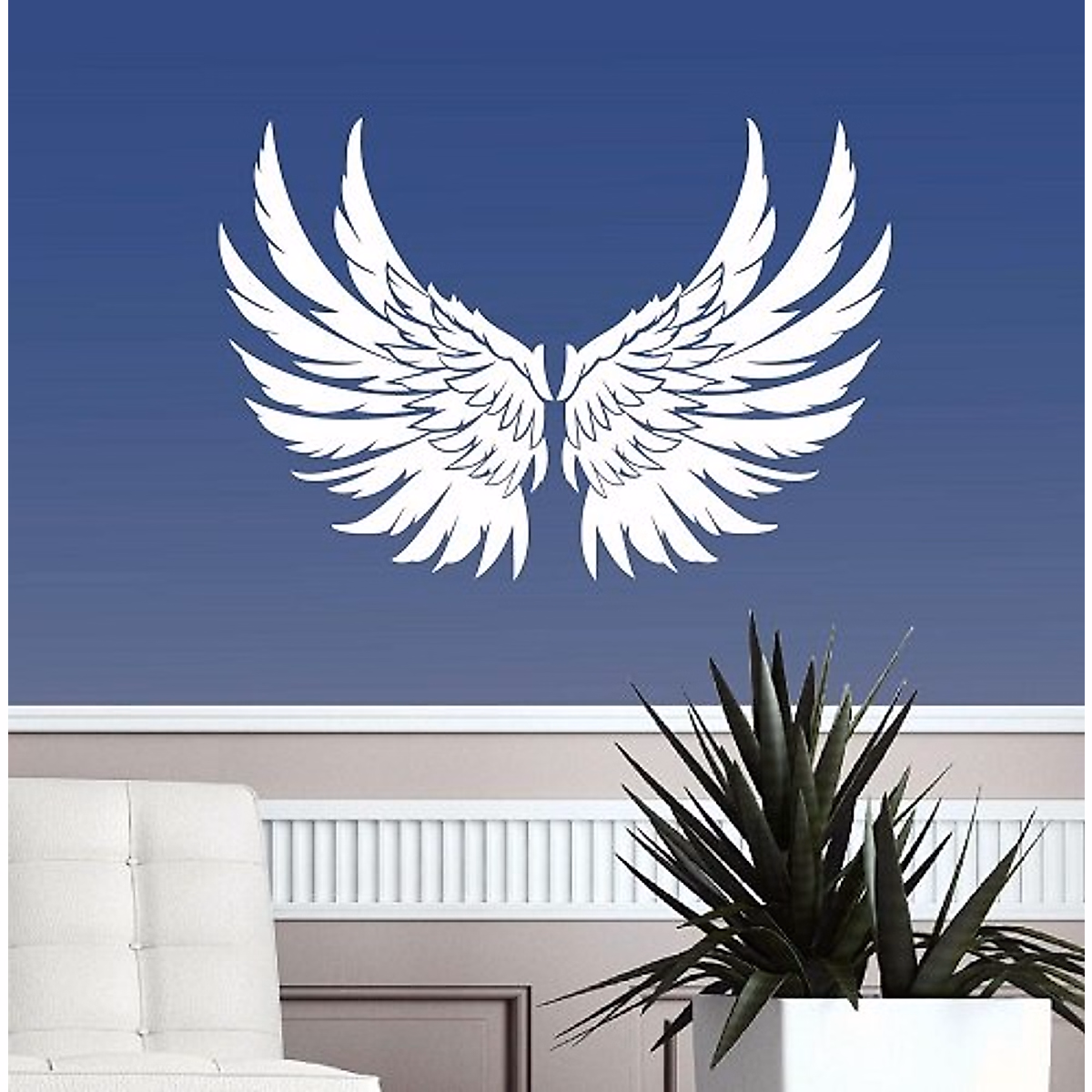 Wall Vinyl Decal Home Decor Art Sticker Pair of Angel or Eagle Wings Kids Bedroom Living Room Removable Stylish Mural Unique Design 2101