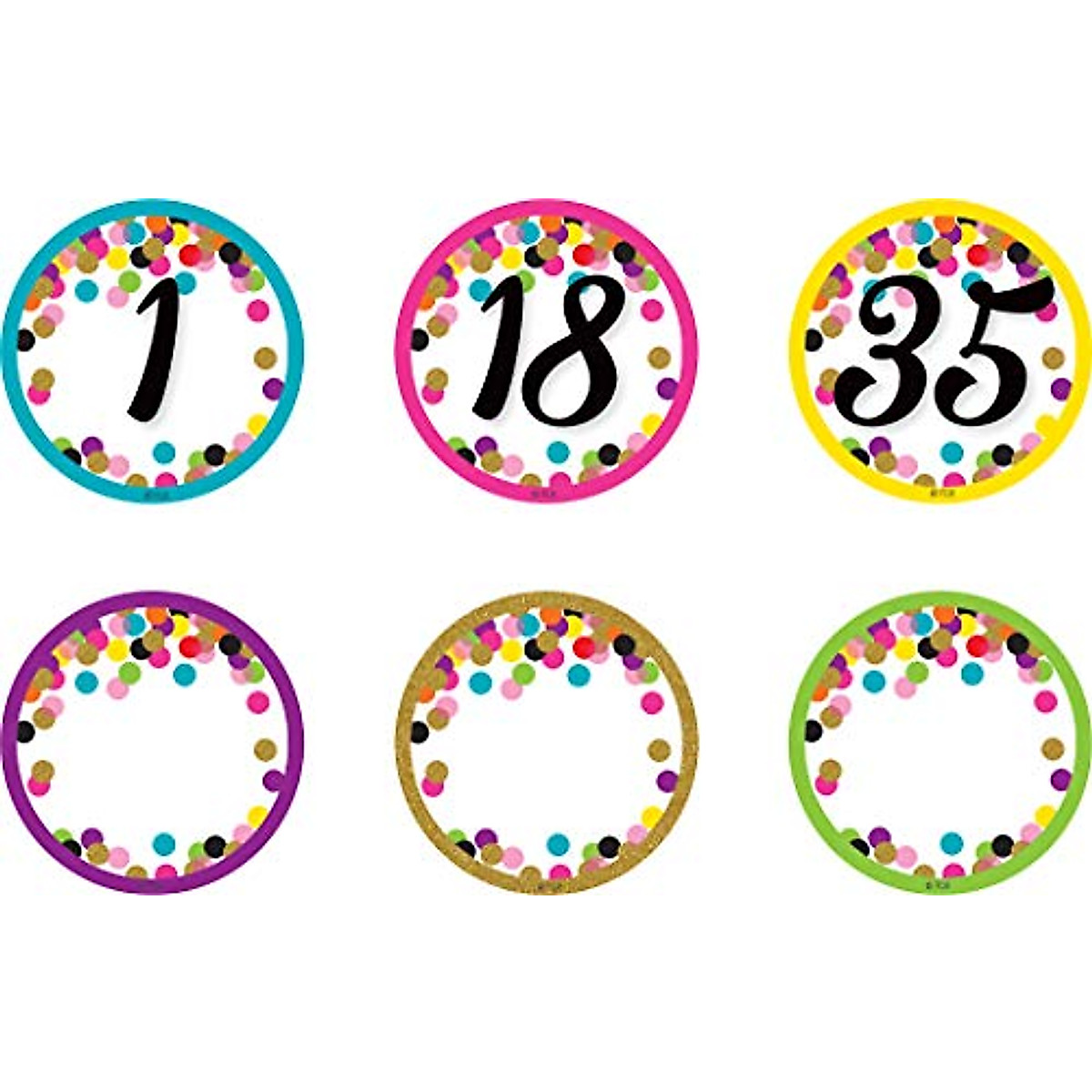 Teacher Created Resources® Confetti Numbers Magnetic Accents, Pack of 42