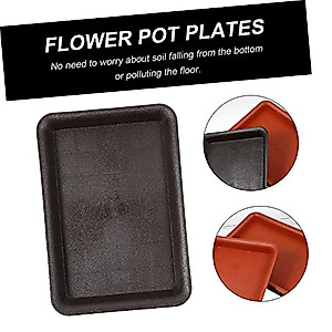 SECFOU 6pcs Pallets Pot Brick Window Practical Sill Duty Large Plants Saucers Stand Succulent Tools Design Tray Plates Red Square Bonsai Hevay -Shaped Drip Potted Base