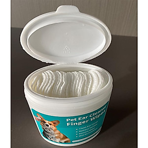 50 Pcs Ear Cleaner Finger Wipes, Dog Ear Finger Wipes, Ear Finger Wipes for Dogs Cats - Sooths & Deodorizes，Ear Relief Finger Wipes，Ear Cleansing Finger Wipes for Dogs，Sooths & Deodorizes (50 PCS)