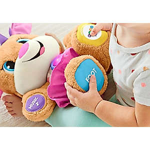 Fisher-Price Laugh & Learn Baby & Toddler Toy Smart Stages Sis Interactive Plush Dog With Music Lights & Learning Content For Ages 6+ Months