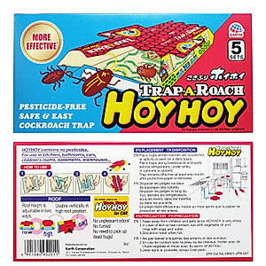 HOY HOY Cockroach Roach Glue Traps - 100 Count Pesticide-Free Indoor Sticky Hygienic Stations Made in Japan