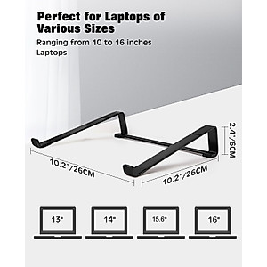 Thibault Aluminum Laptop Stand for Desk - Cooling Ergonomic Design - Fits MacBook Air Pro/DELL/HP/Lenovo/ThinkPad/Alienware - 13/14/15.6/16 -Easy Assembly- Ventilated Laptop Stand for Optimal Airflow