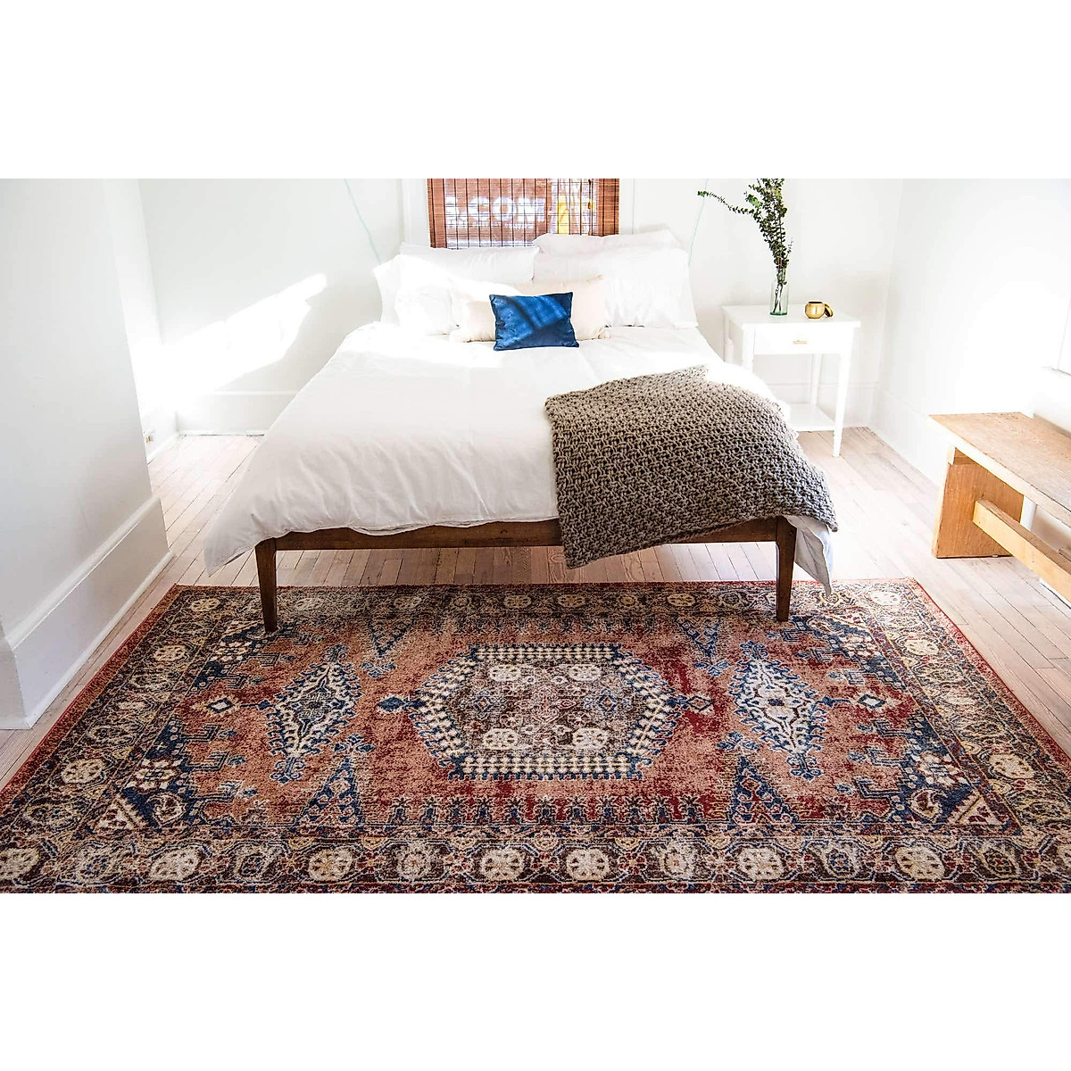 Unique Loom Utopia Collection Area Rug - Larissa (3' 3" x 5' 3" Rectangle, Terracotta/ Blue)