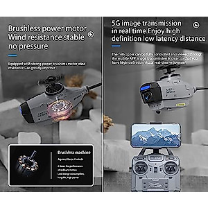 UJIKHSD RC Drone (AI Smart Version) Single Propeller Without Ailerons With 90° Adjust Camera 6-axis Gyro Stabilization 5G Optical Flow RC Airplane Altitude Hold Girls Adults