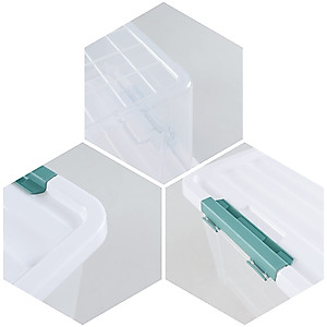 Gainhope 6 Pack 35 L Clear Plastic Storage Bin, Latch Storage Box with Lid