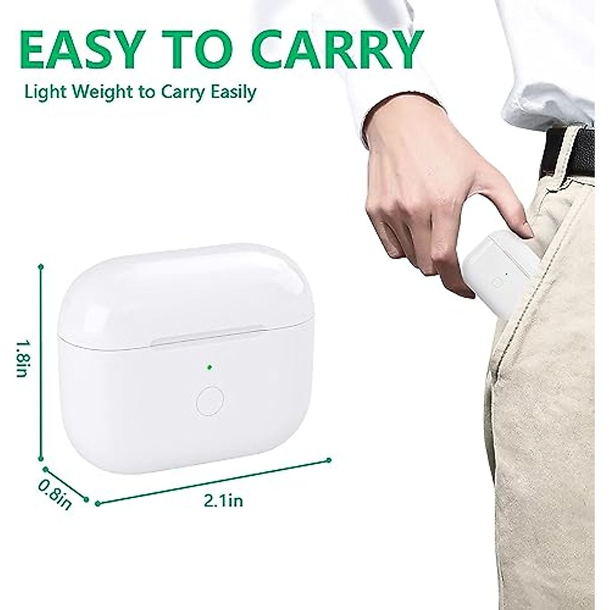 Avainaly Wireless Charging Case for AirPods 3rd Gen, Compatible for AirPod 3rd Generation Charging Case Replacement, Built-in 660 mAh Battery with Bluetooth Pairing Sync Button (White)