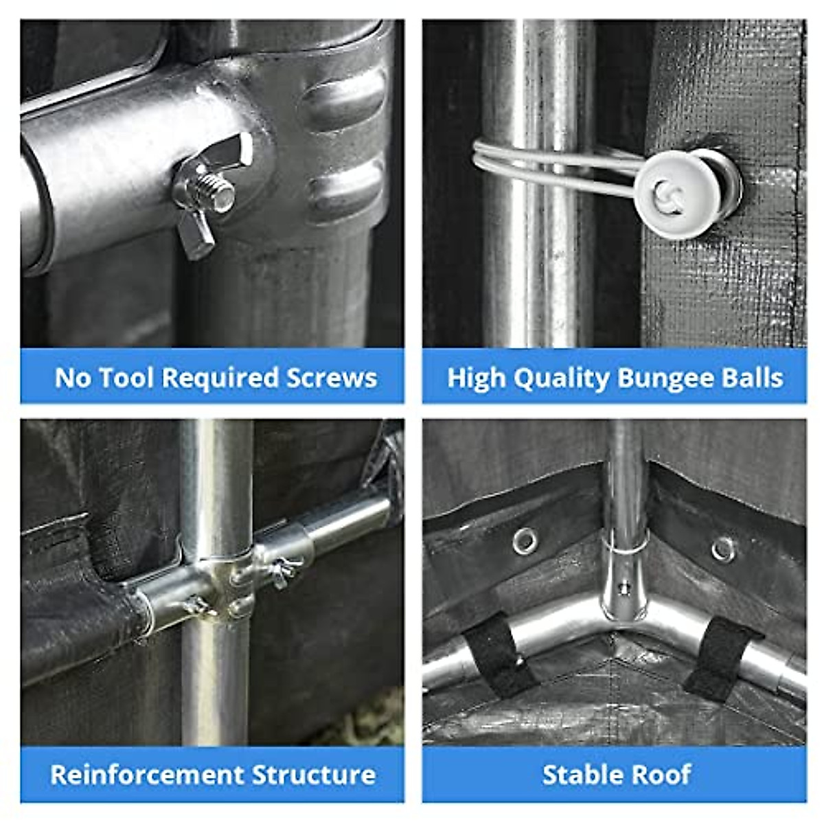 ADVANCE OUTDOOR 10X10 ft Heavy Duty Outdoor Patio Anti-Snow Portable Canopy Storage Shelter Shed Carport with 2 Rolled up Zipper Doors & Vents for Snowmobile Garden Tools, Gray