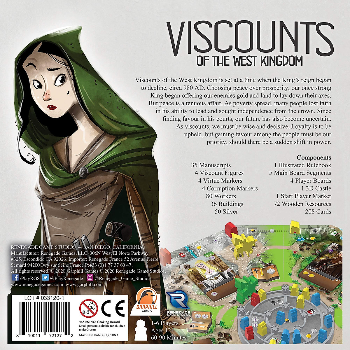 Renegade Game Studios - Viscounts of The West Kingdom (RGS2127), 1-4 Players, Ages 12 and Up, 60-90 min, Strategy Board Game Night for Teens, Adults - Be The Player with The Most Victory Points