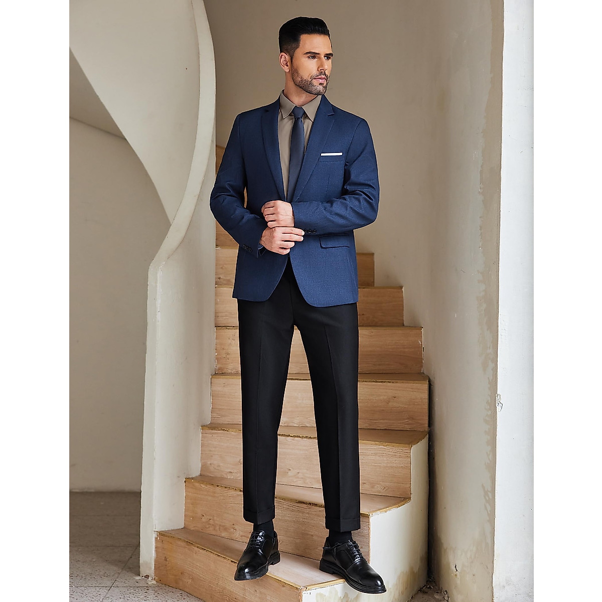 COOFANDY Men Button Down Long Sleeve Shirts Regular Fit Suit Shirt Business Dress Shirts Men Khaki