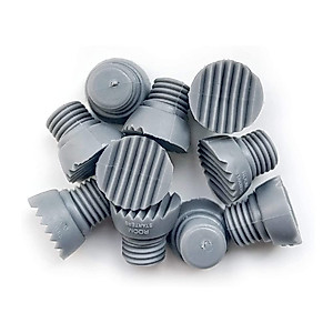 Kick Down Door Stop Ultra Grip Rubber Replacement Tip 10 Pack Threaded by ROOM STARTERS Style 1 (Gray, 10 Pack)