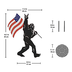 Bigfoot Garden Patriotic Decor Metal Stake - Big Foot Sasquatch Gifts Yard Art Decorative Garden Stakes Bigfoot Statue for Yard Decor, Outdoor, Patio, Outside, Lawn Decorations, Idea Garden Gifts