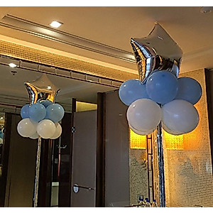 18" Star Balloons Foil Balloons Mylar Balloons Party Decorations Balloons, Silver, 10 Pieces