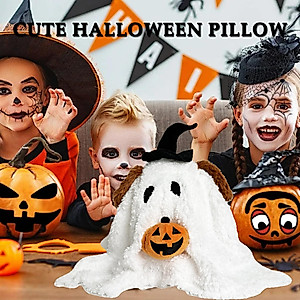 Rdogeia Ghost with Pumpkin Pillow,Dog Ghost Holding Pumpkin Plush,Cute Halloween Toys Halloween Stuffed Animal,Halloween Party Favors,Halloween Treat Bag Stuffers Gifts Kids Boys Girls